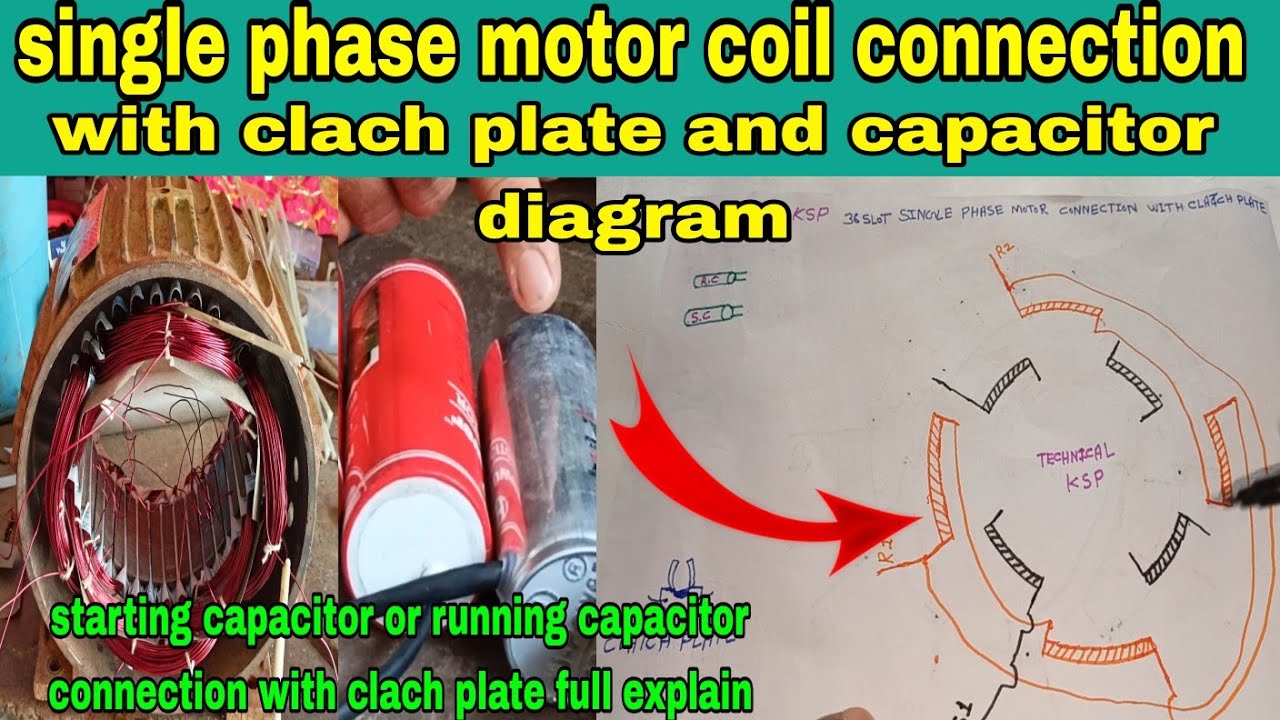 single phase motor coil connection with clatch plate । motor clatch ...