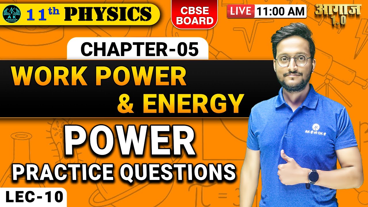 CBSE BOARD - CLASS 11TH | PHYSICS -WORK POWER & ENERGY - POWER ...