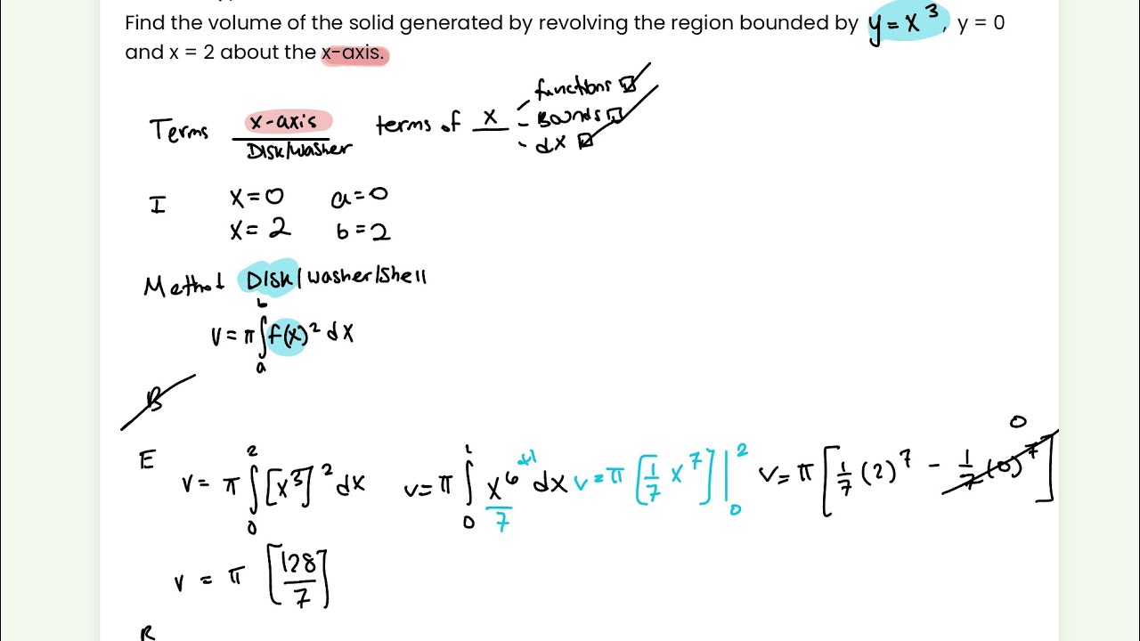 Disk Method x-axis Practice #1| RU CALC 152 - YouTube