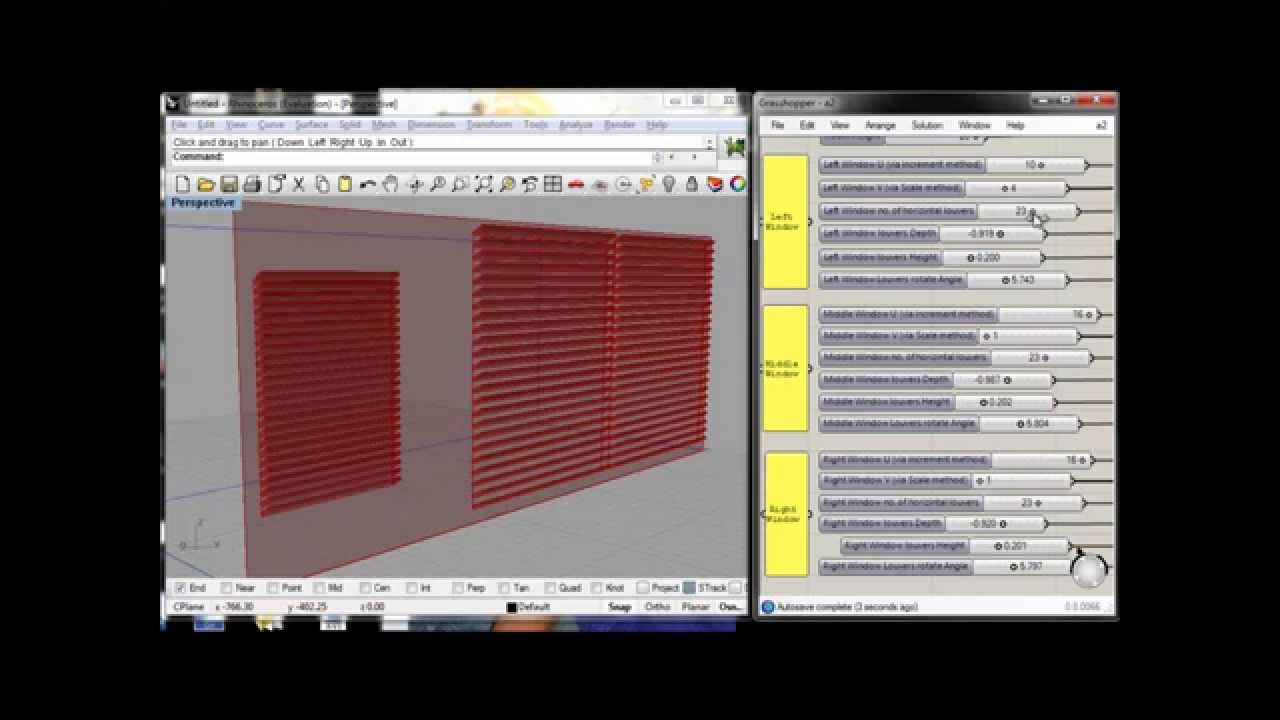 Parametric window louvers in Grasshopper - YouTube