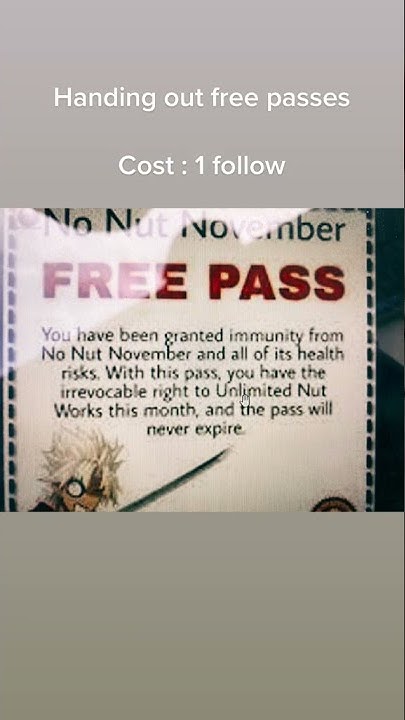 Free NNN (No Nut November) Pass - YouTube