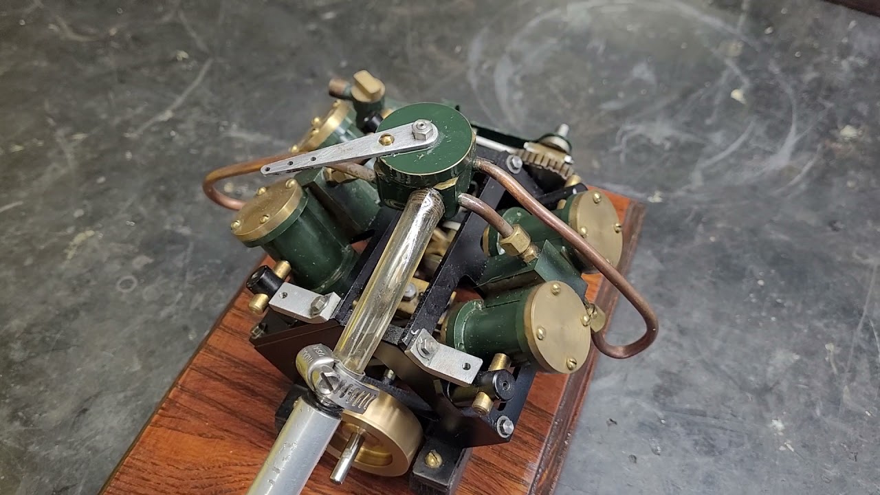 Four cylinder model marine steam engine - YouTube
