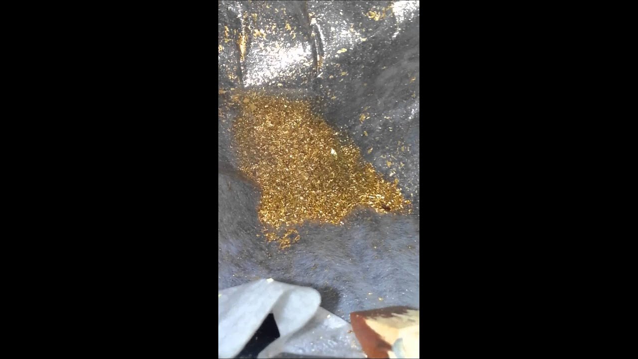 Filtering gold flakes - YouTube