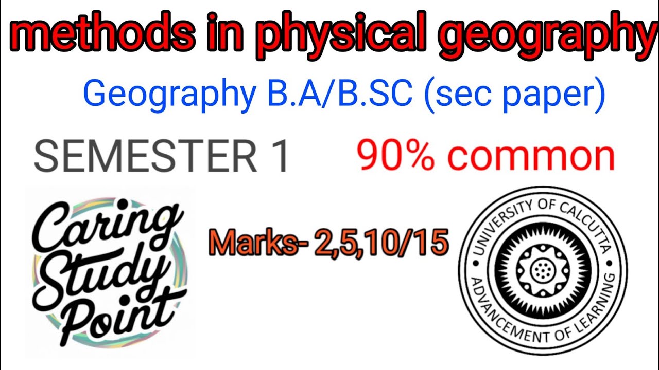 SEC PAPER UNIT 2 (methods in physical geography) importance question. # ...