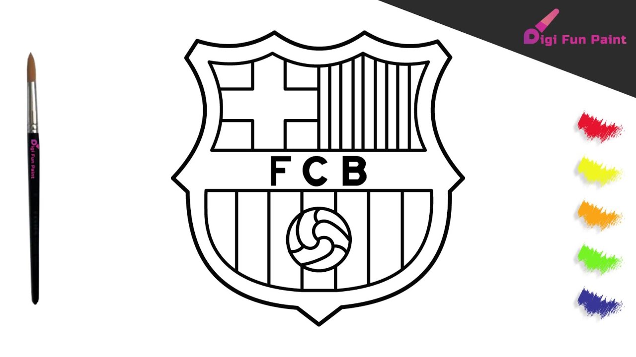 Barcelona FC 🔴🔵 | Menggambar dan mewarnai mudah - YouTube