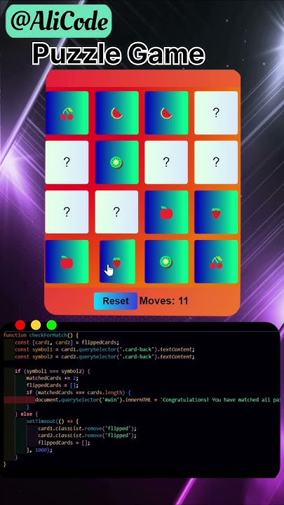Day 2799 Puzzle Game Project Using Javascript Coding Htmlcssjavascript Webdevproject Youtube
