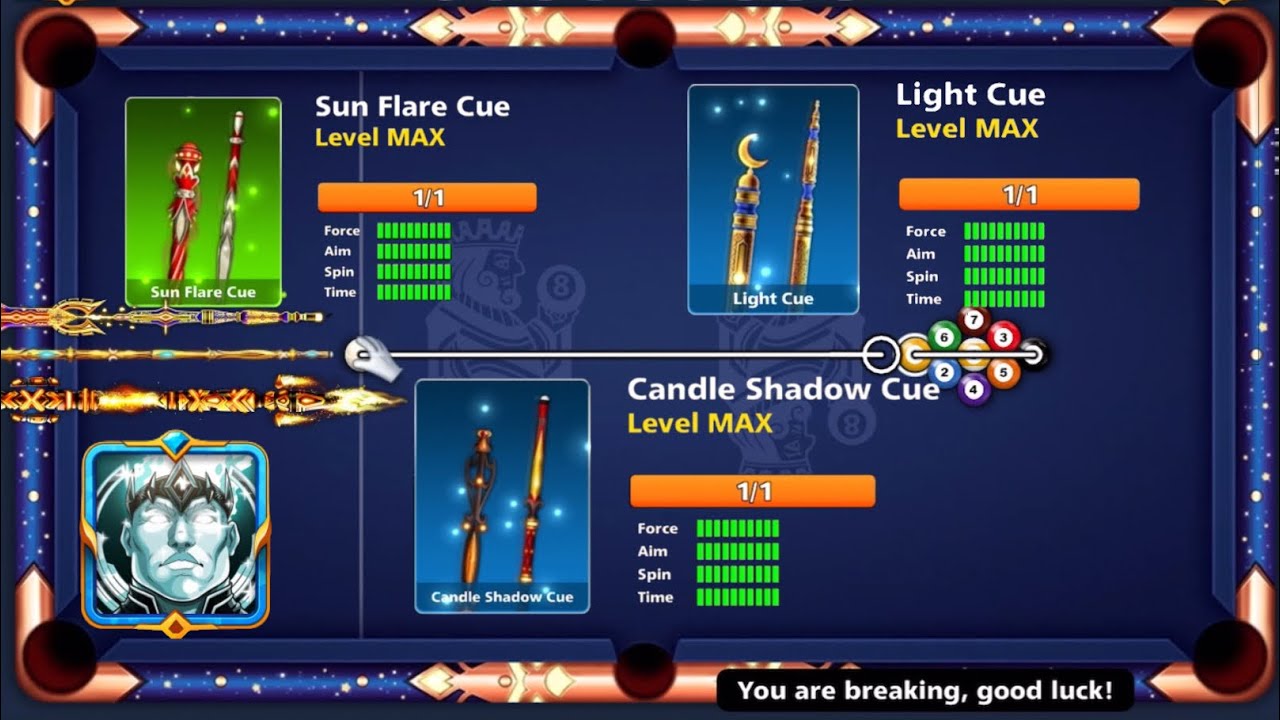 8 ball pool 🎱 give me exclusive avatar | Light Cue | Sun Flare Cue ...