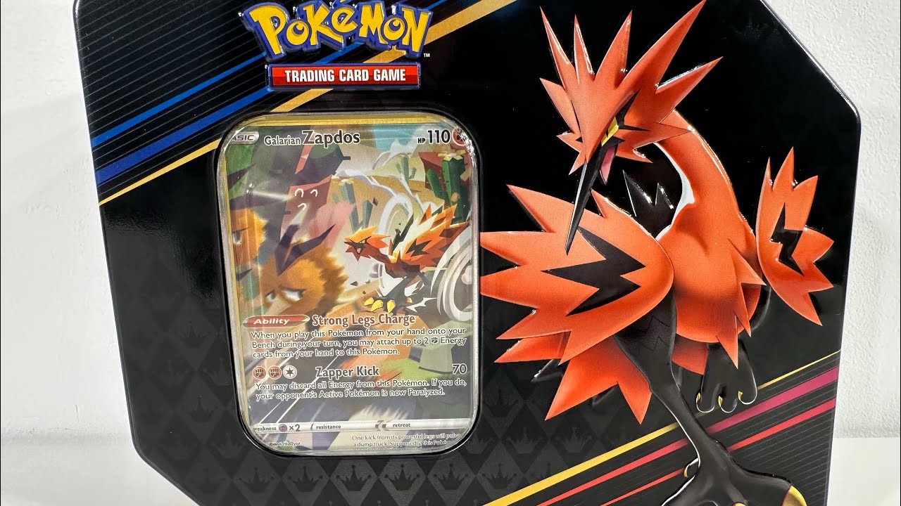 Pokémon TCG - Crown Zenith Tin: Galarian Zapdos Opening - YouTube