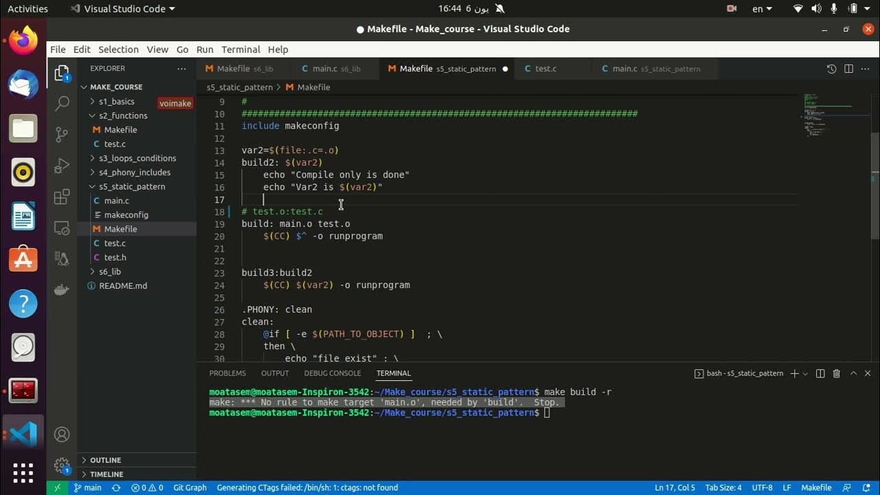 Makefile Built-in rules #7 - YouTube
