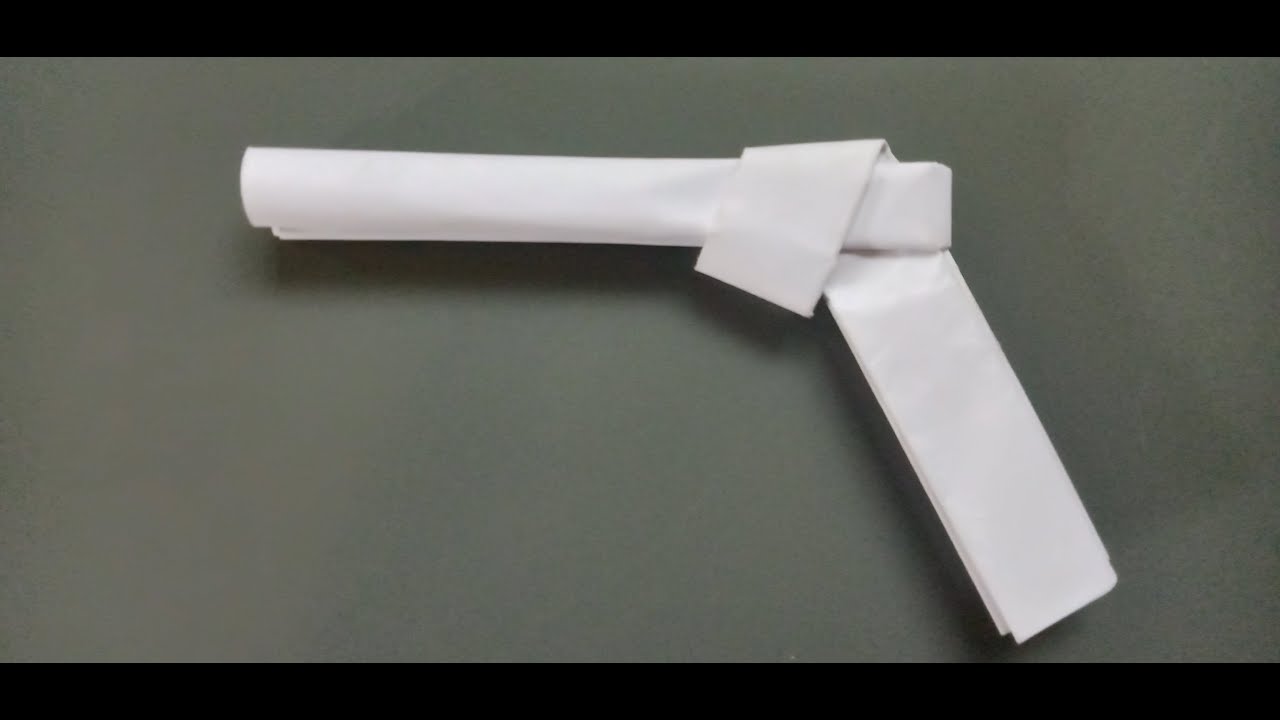 How to make a double-barreled origami GUN from A4 paper weapons ...