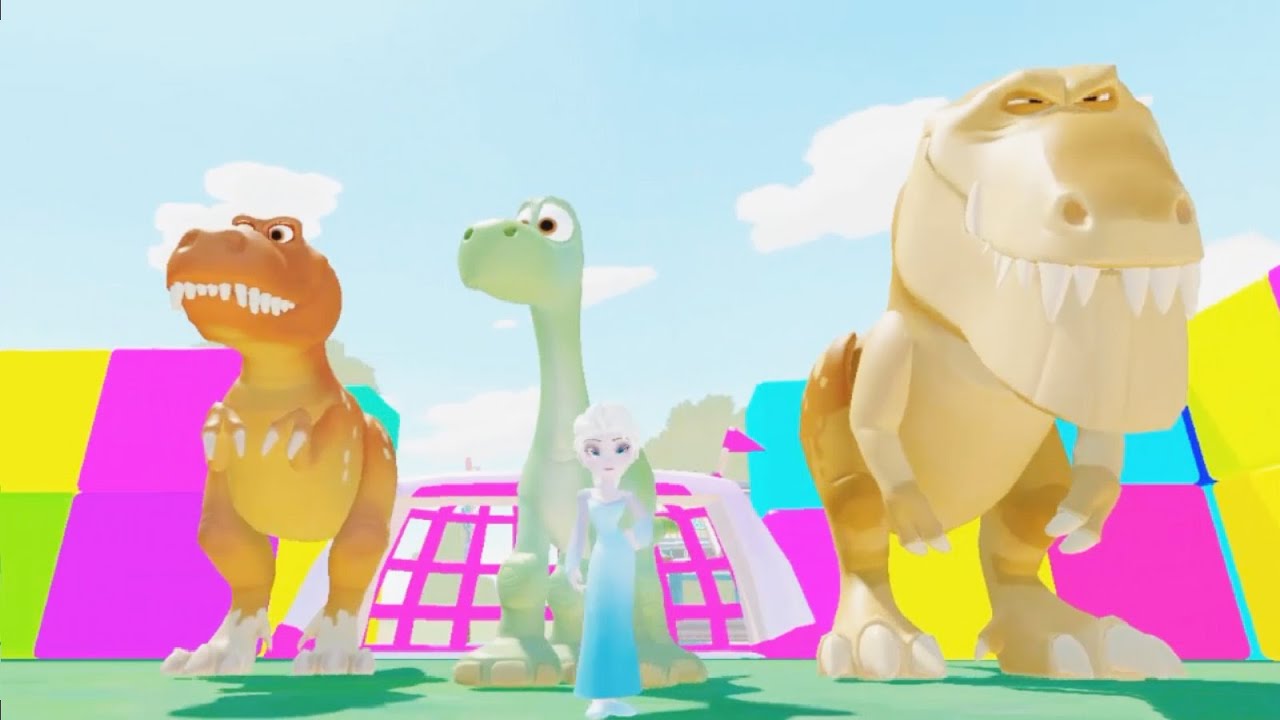 Nursery Rhymes Disney Pixar Cars Elsa And dinosaur football (Songs for ...