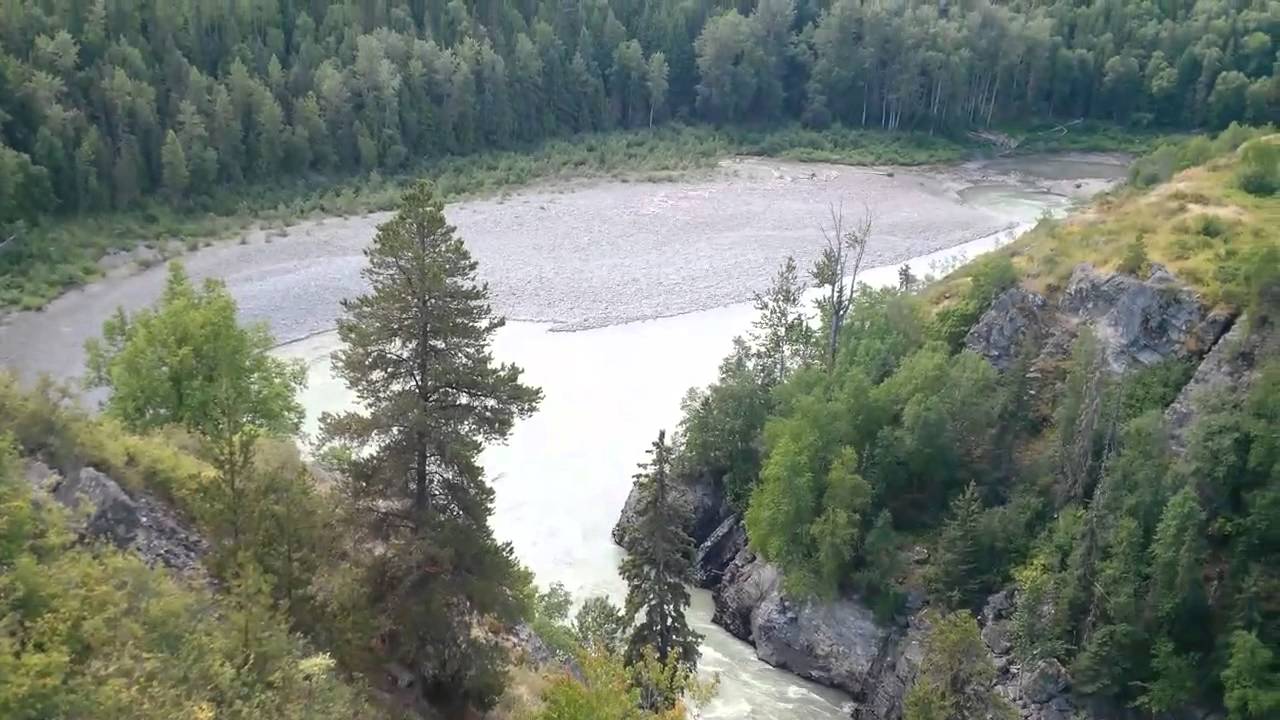 Hazelton BC Single-lane suspension bridge - YouTube