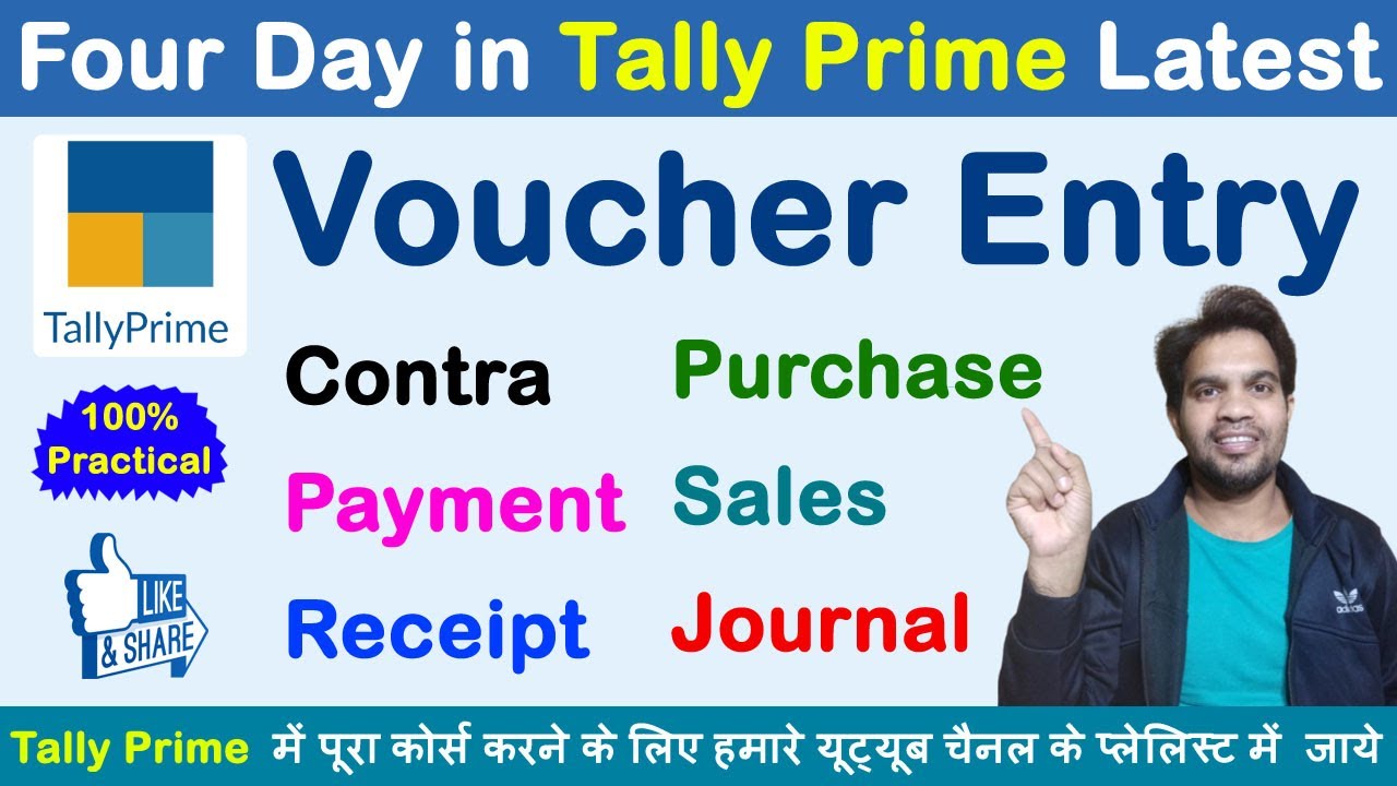 Tally Prime Voucher Entry, Contra, Payment, Receipt, Purchase, Sales ...