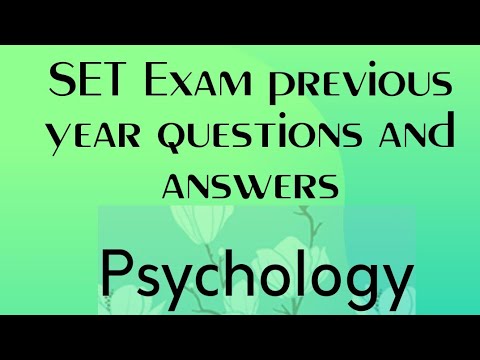 SET psychology previous year questions and answers. - YouTube