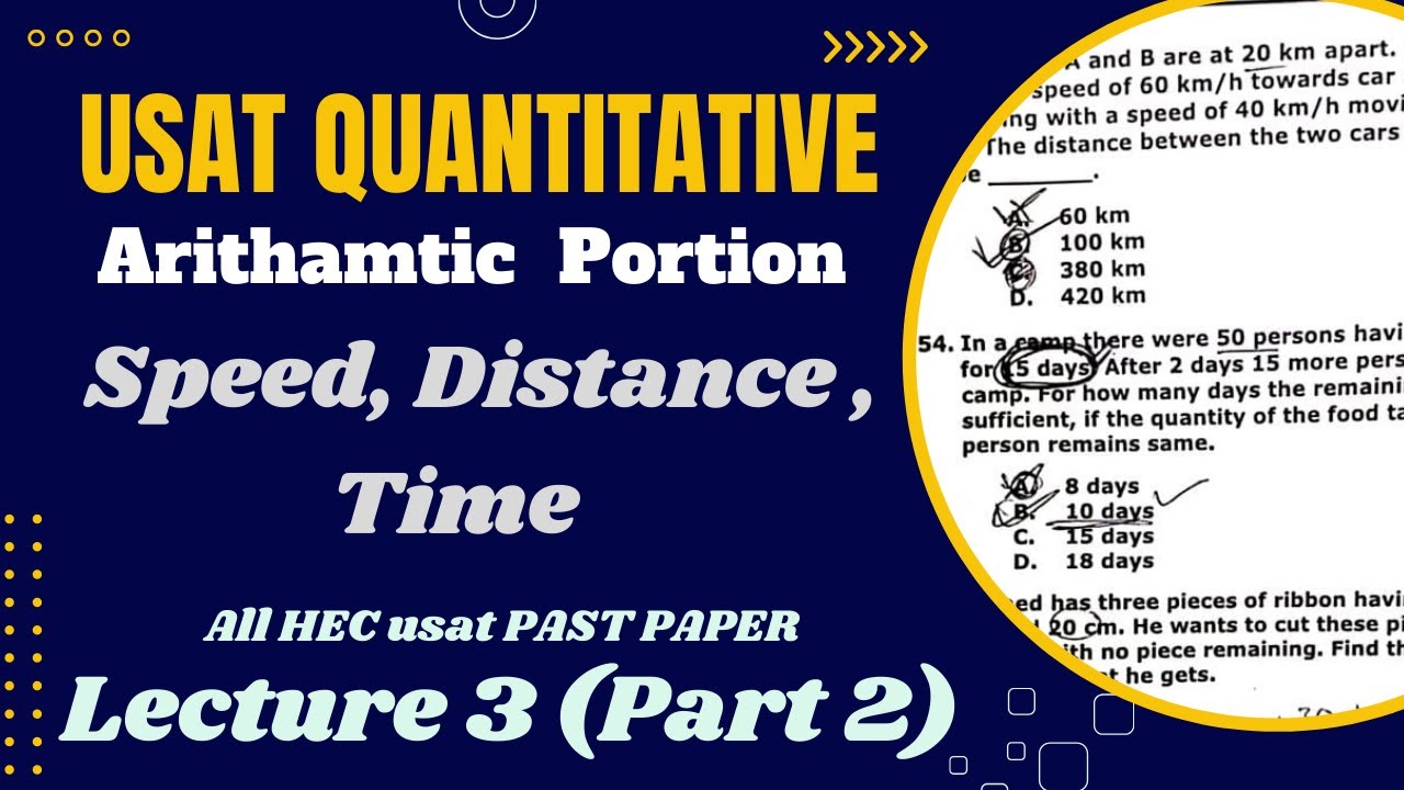 HEC USAT | Speed, Distance, Time | Quantitative Reasoning | Scenario ...