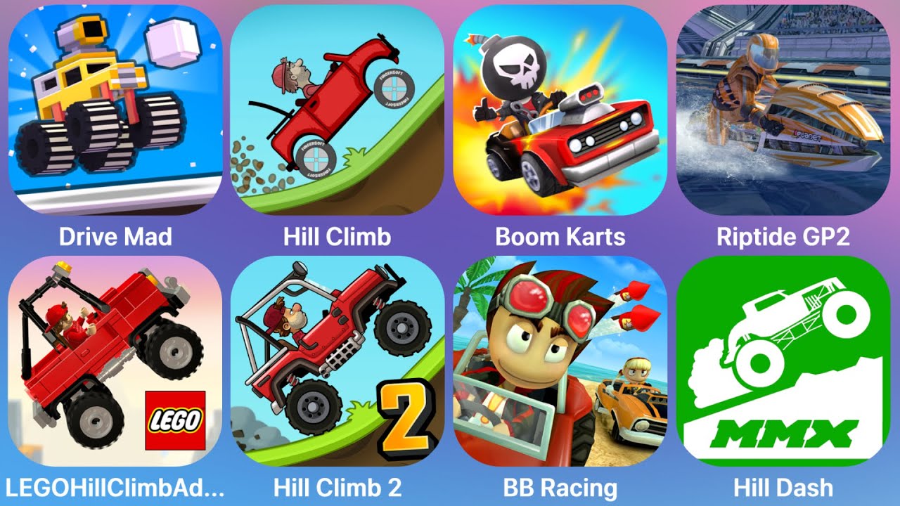 Drive Mad, Hill Climb, Boom Karts, Riptide GP2, LEGO Hill Climb, Hill ...