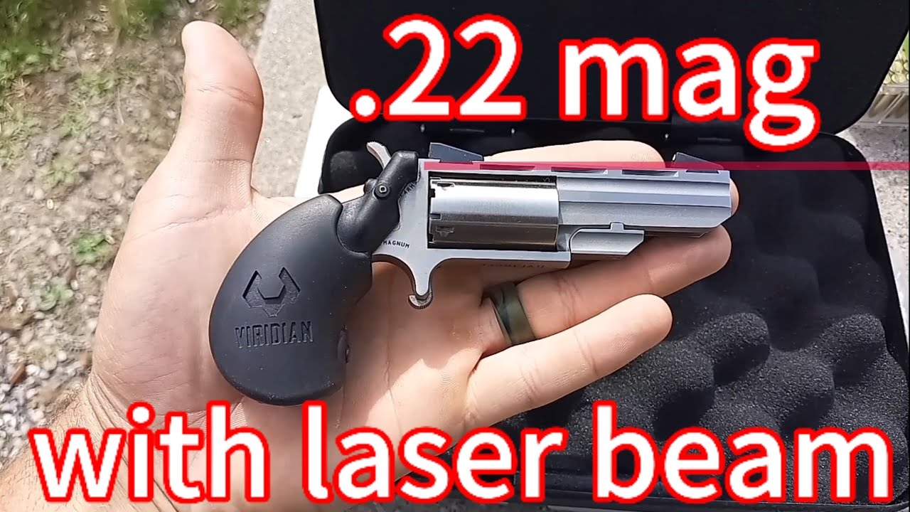 NAA Black widow .22 mag with viridian laser grips - YouTube