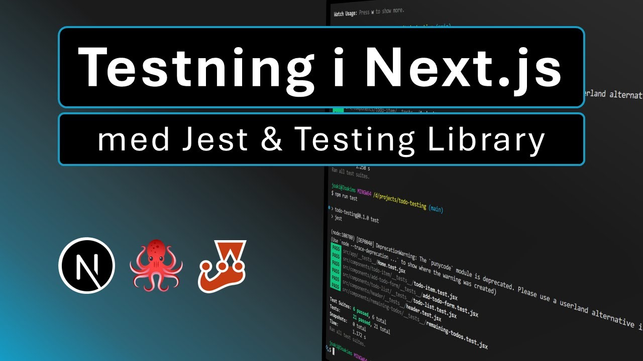 Testning i Next.js - En nybörjarguide med Jest och React Testing ...