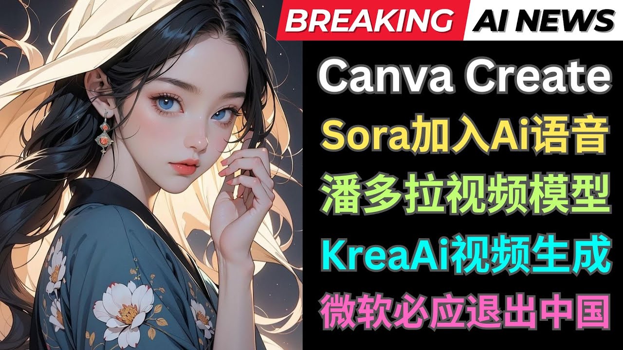 Ai周新闻: Canva Create发布新功能，Sora加入AI语音，Pandora通用世界模型，支持文本编辑视频 - YouTube
