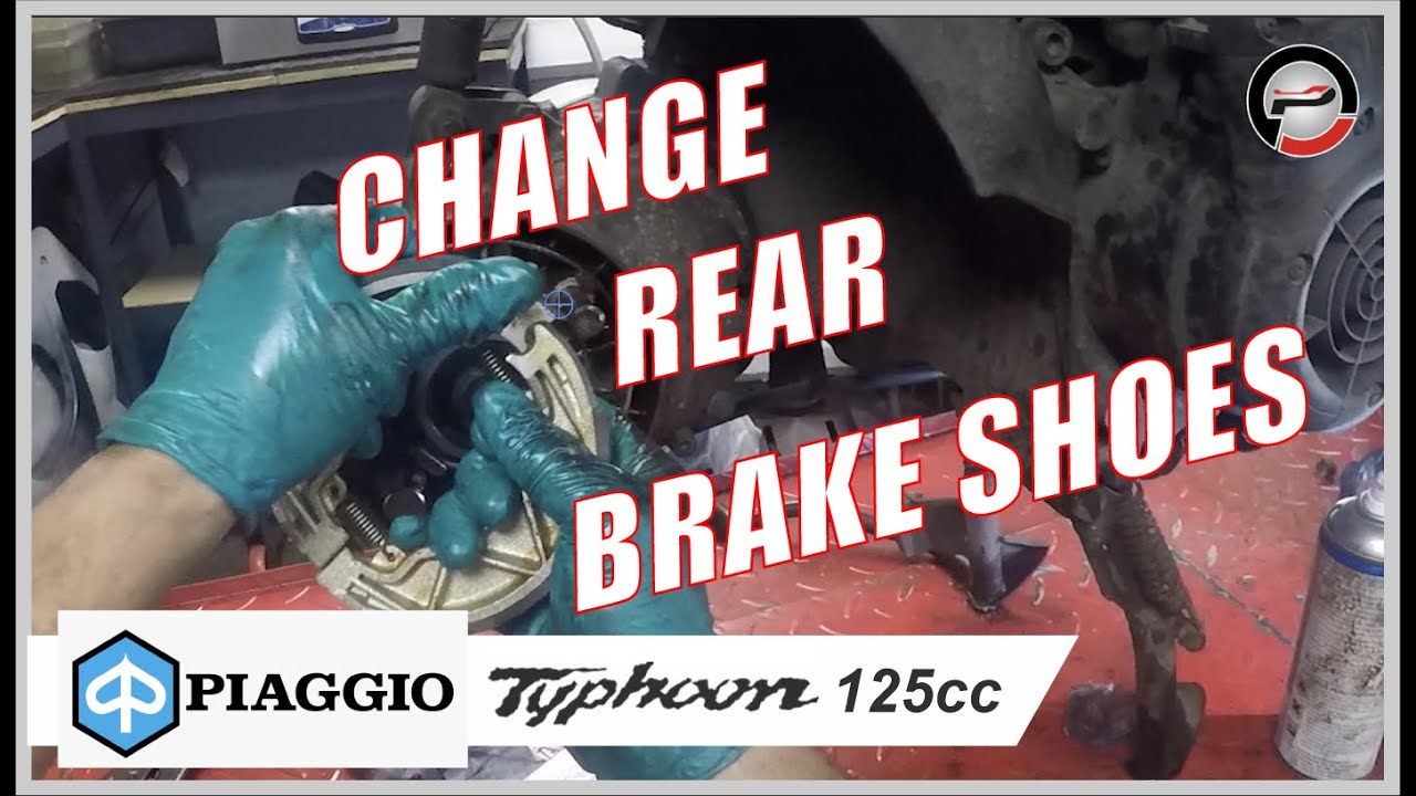 Piaggio Typhoon 125cc How to Change the Rear Brake Shoes - YouTube