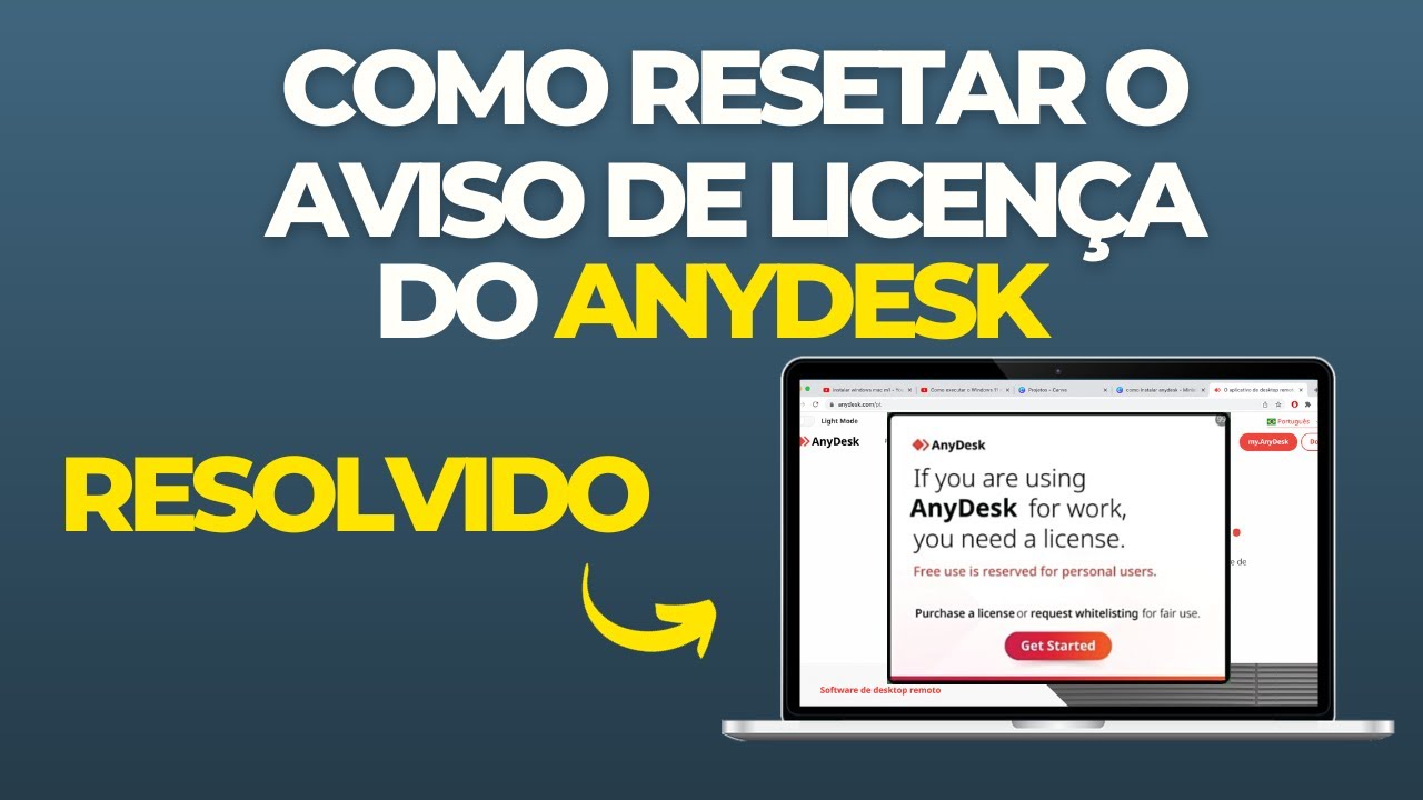 Resetar Aviso de Licença do Anydesk #license #anydesk - YouTube