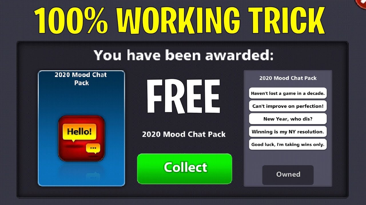 Free 2020 Mood Chat Pack In 8 Ball Pool - YouTube