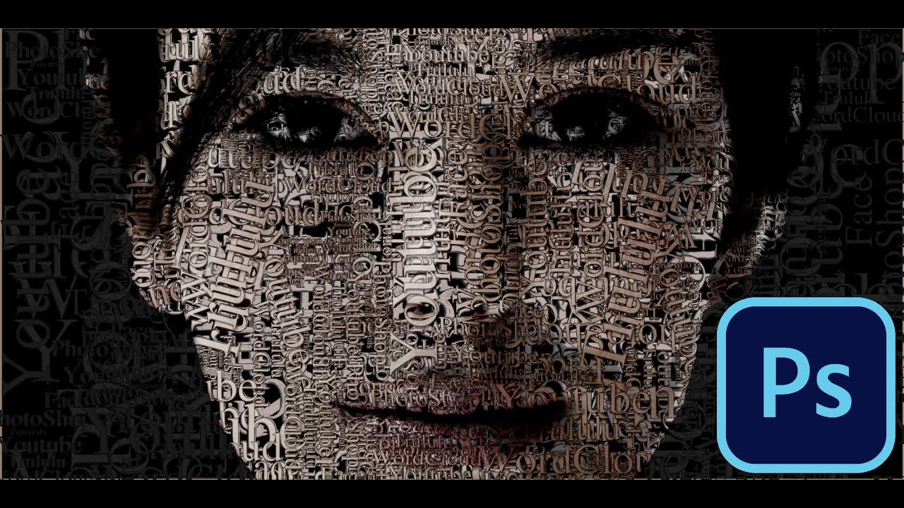 Como hacer un Word cloud face - text portrait Photoshop tutorial 2023 ...