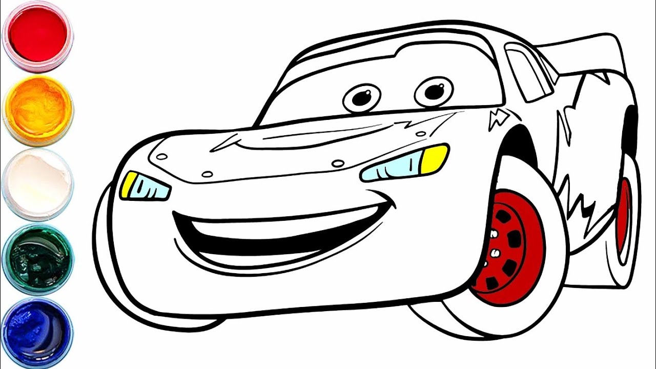 Easy Drawing and Painting Lightning McQueen Car for Kids | Easy Step-by ...