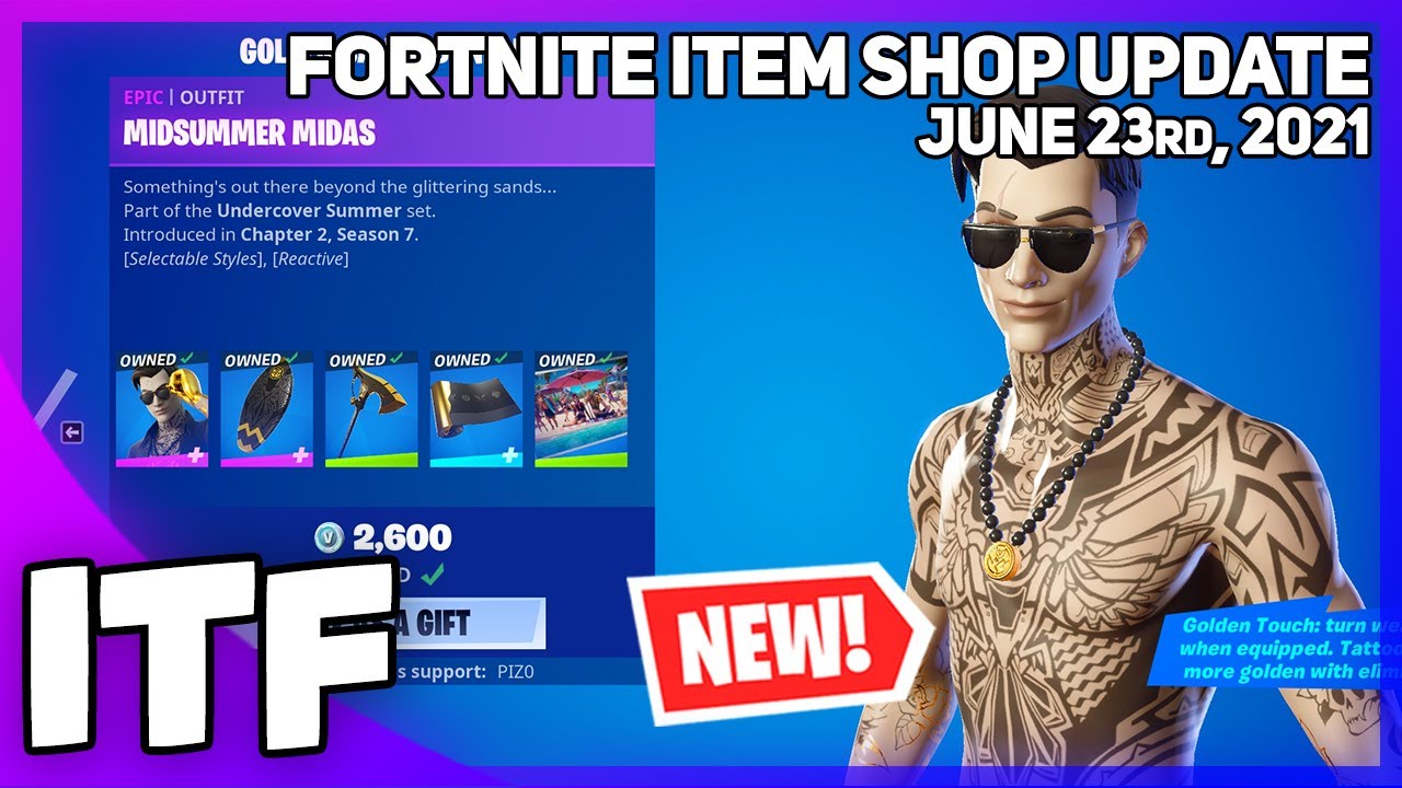 Fortnite Item Shop *NEW* SUMMER MIDAS SET! [June 23rd, 2021] (Fortnite ...