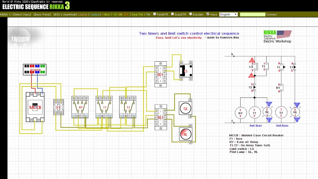 Two timers and limit switch control electrical sequence - YouTube