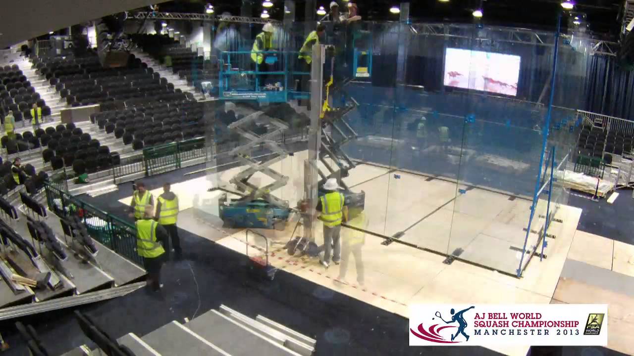 Squash : Building ASB's AJ Bell World Championship court - YouTube