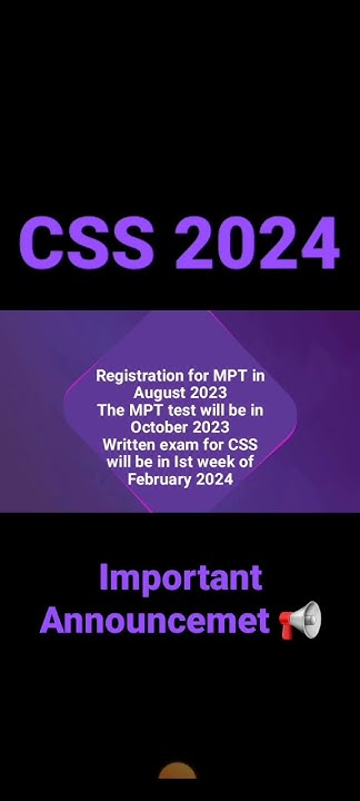 CSS 2024 MPT announcement #css #css2024 #cssmpt - YouTube