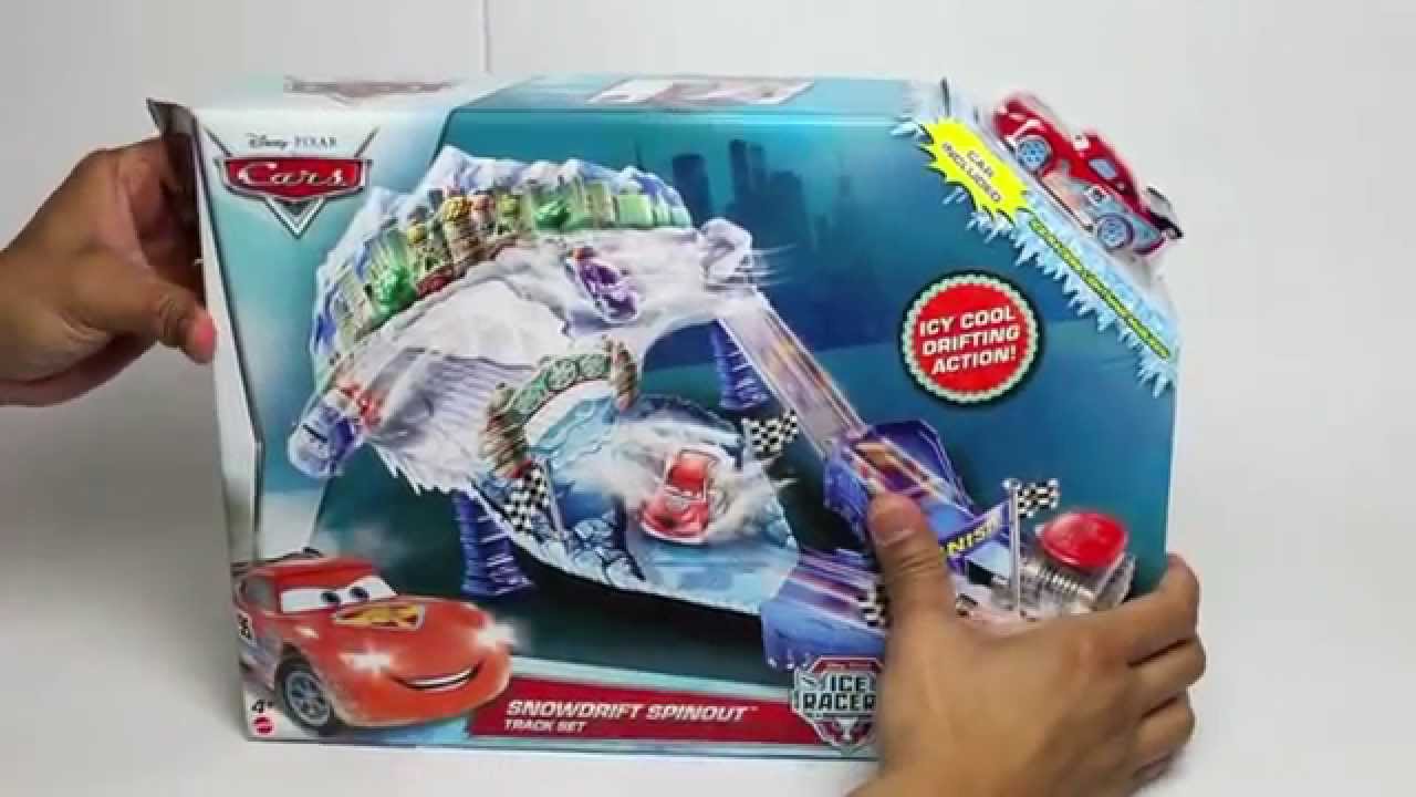 Disney Cars Ice Racers Snowdrift Spinout Playset Unboxing - YouTube