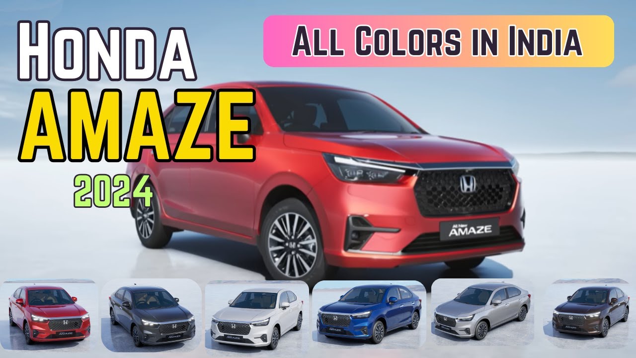 New Honda Amaze Colors in India 2024 (6 Colors) - YouTube
