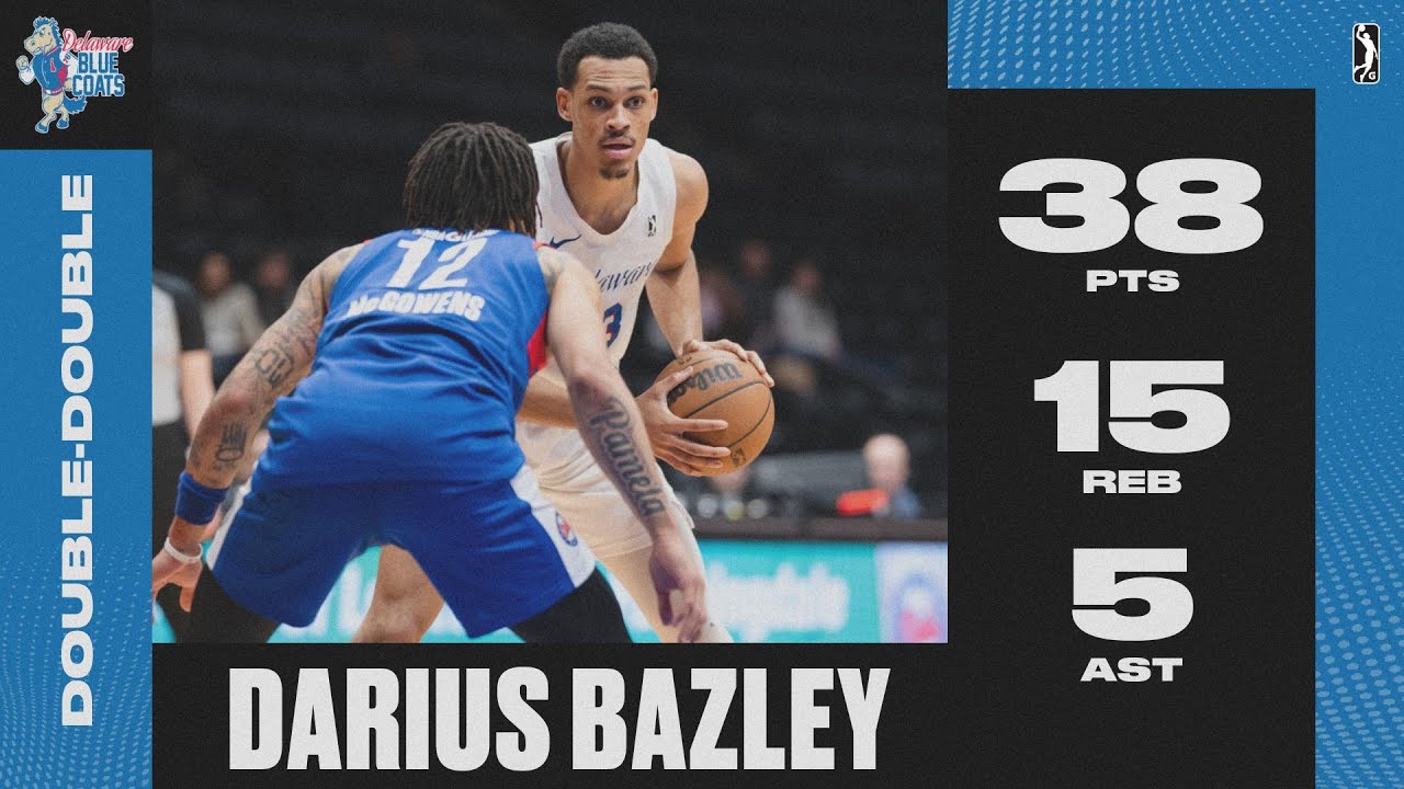 Darius Bazley GOES OFF For 38 PTS & 15 REB Double-Double In Blue Coats ...