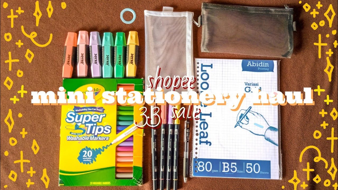 3.3 mini stationery haul w/ shopee 🍞 - YouTube