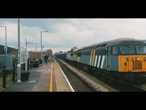A diesel double headed sand train heading through Whittlesea to ...