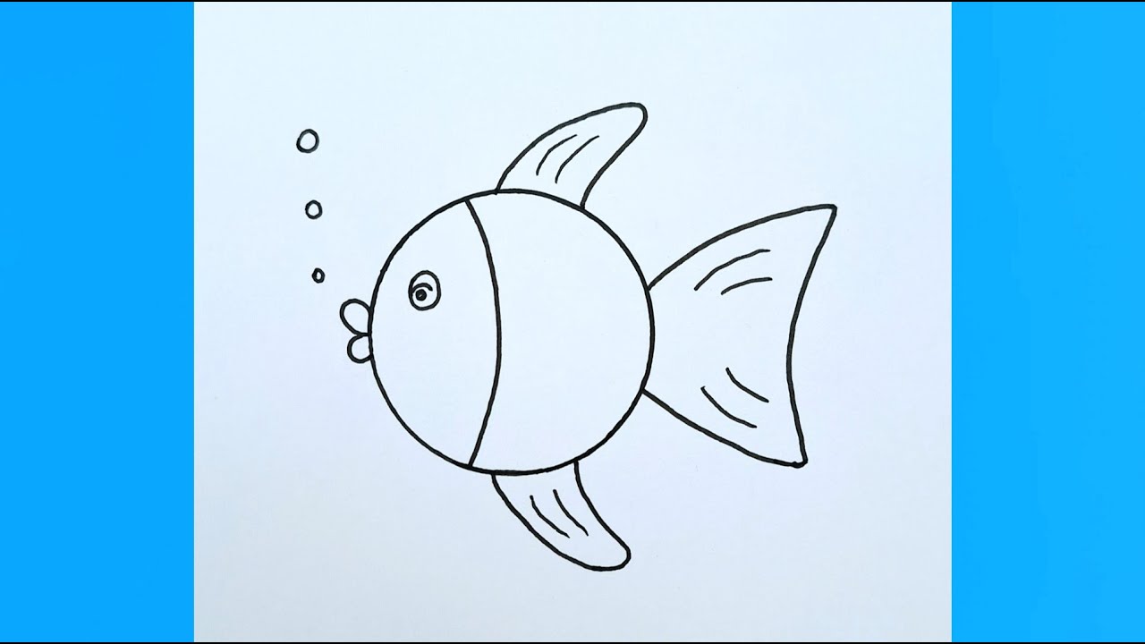 Easy drawing||Easy fish drawing for beginners - YouTube