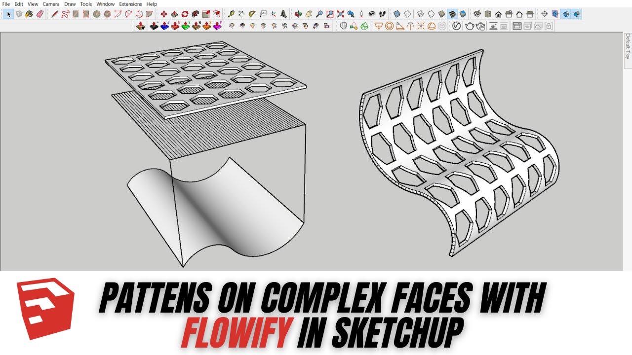 PATTERNS ON COMPLEX Faces with Flowify in sketchup - YouTube