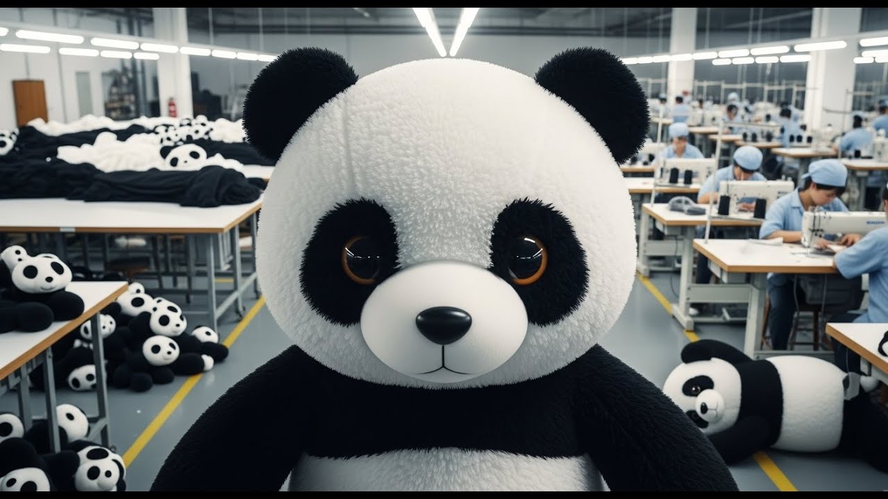 Inside a Panda Plush Toy Factory | How Stuffed Panda Toys Are Made ...
