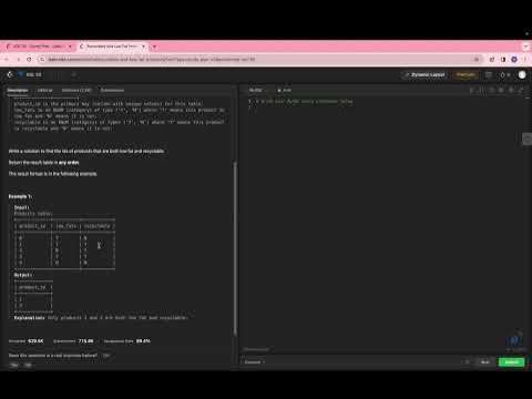 Leetcode SQL 50 | 1757. Recyclable and Low Fat Products Solution - YouTube
