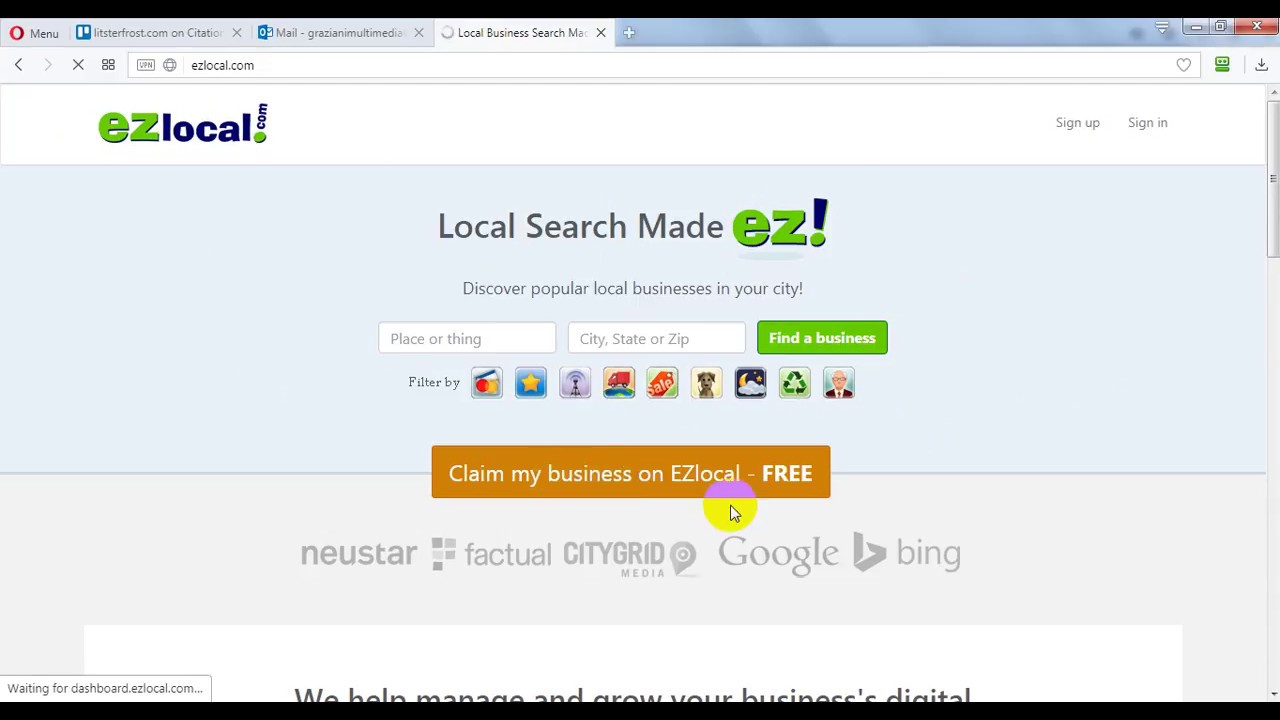 Tutorial: How to submit business on ezlocal.com - YouTube