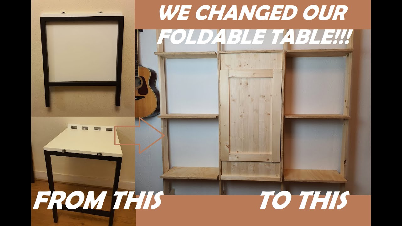 DIY - FOLDABLE TABLE WITH SHELVES ON THE SIDES - YouTube