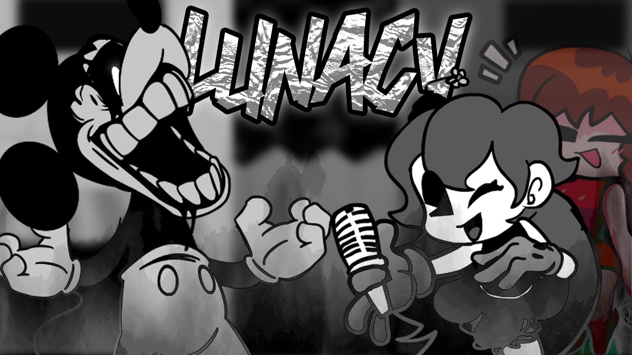 LUNACY, But it's SUICIDE MOUSE Vs. GF! [FNF SNS Rookies Cover | Mickey ...