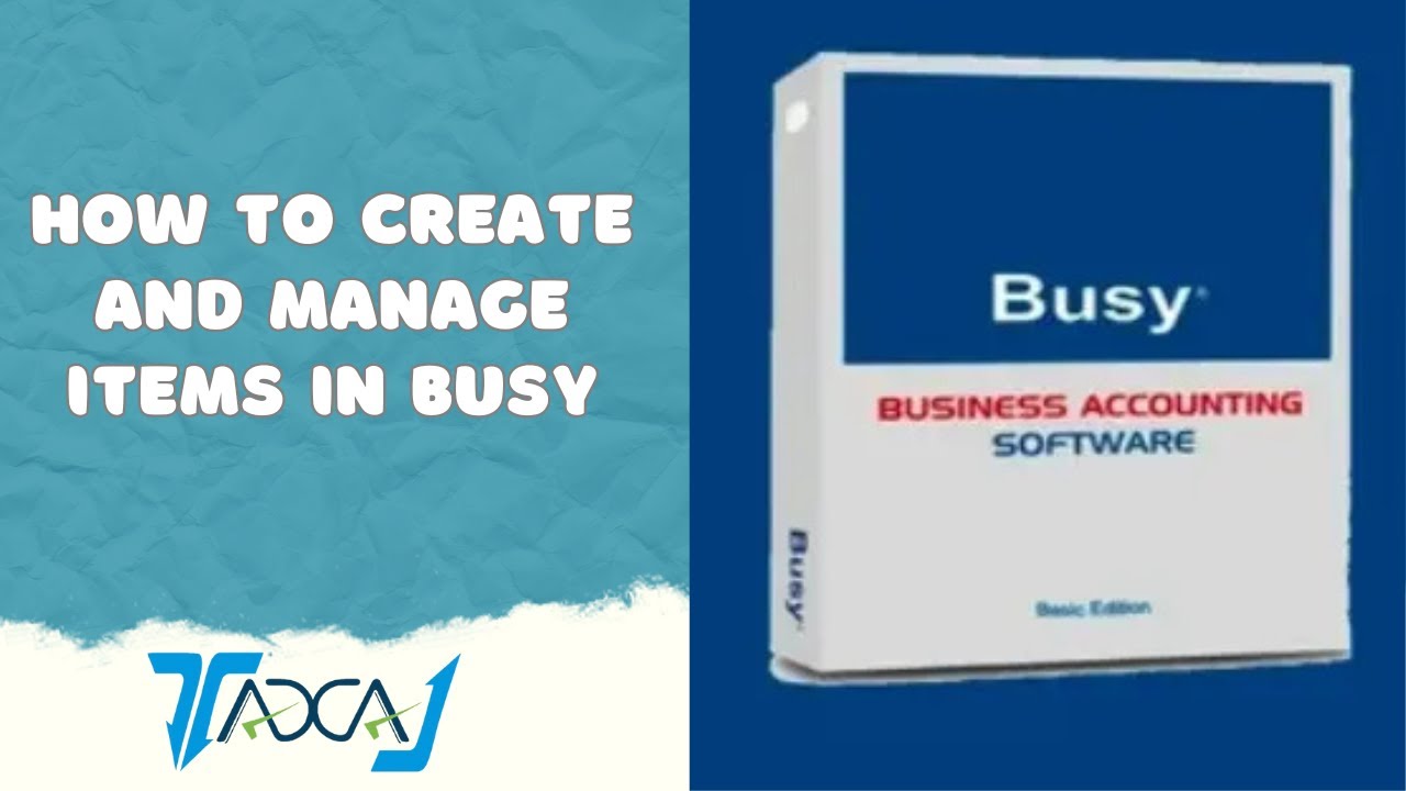 How to Create and Manage Items in Busy Software in Under 10 min | Items ...