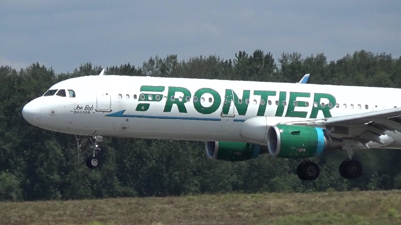 Frontier N708FR Airbus A321 Landing Portland Airport (PDX) - YouTube