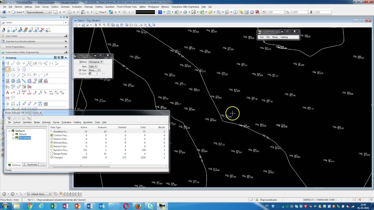 17 Bentley InRoads ss4 konstruktion af regnvandsbassin bund - YouTube