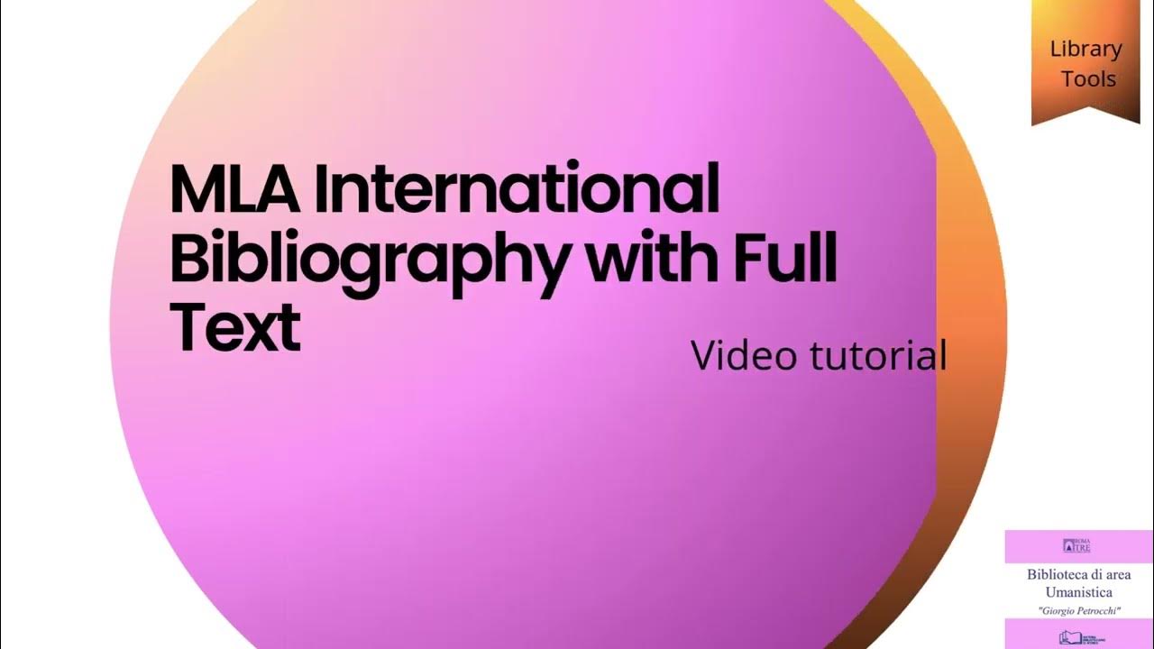 MLA tutorial - YouTube