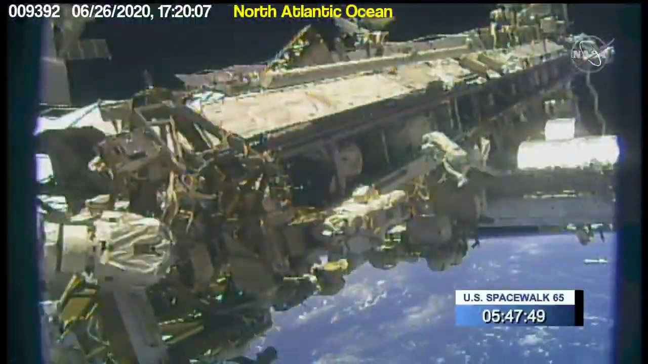 ISS Spacewalk EVA 65 Jun 26 2020 Timelapse (6 hours compressed to just ...