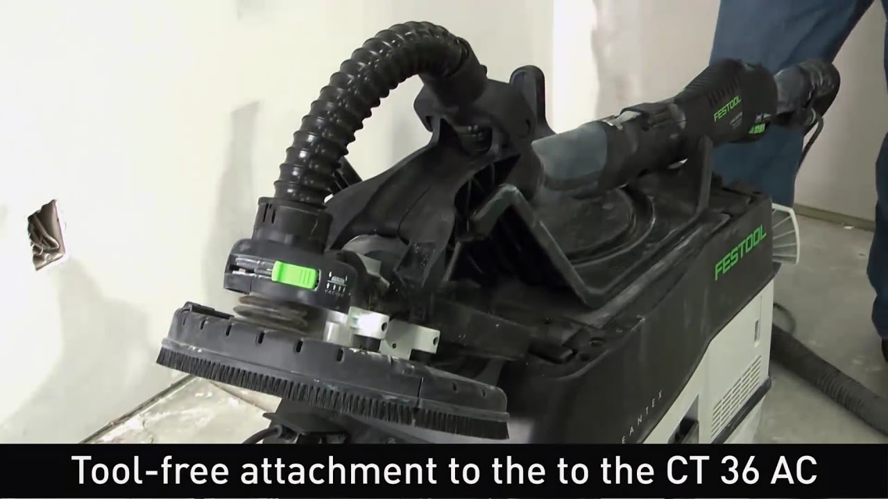 Festool Planex Drywall Sander Dust Extractor Mount (495964) - YouTube